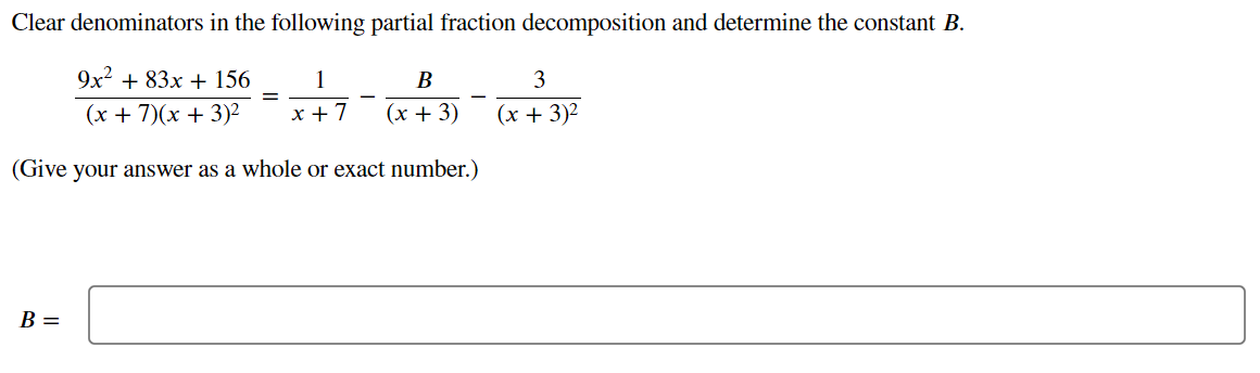 Solved Clear denominators in the following partial fraction | Chegg.com