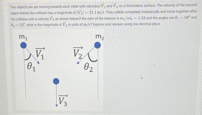 Solved Two Objects Are Are Moving Towards Each Other With