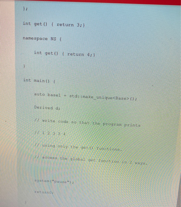 Solved Include Class Base Public Static Int Get