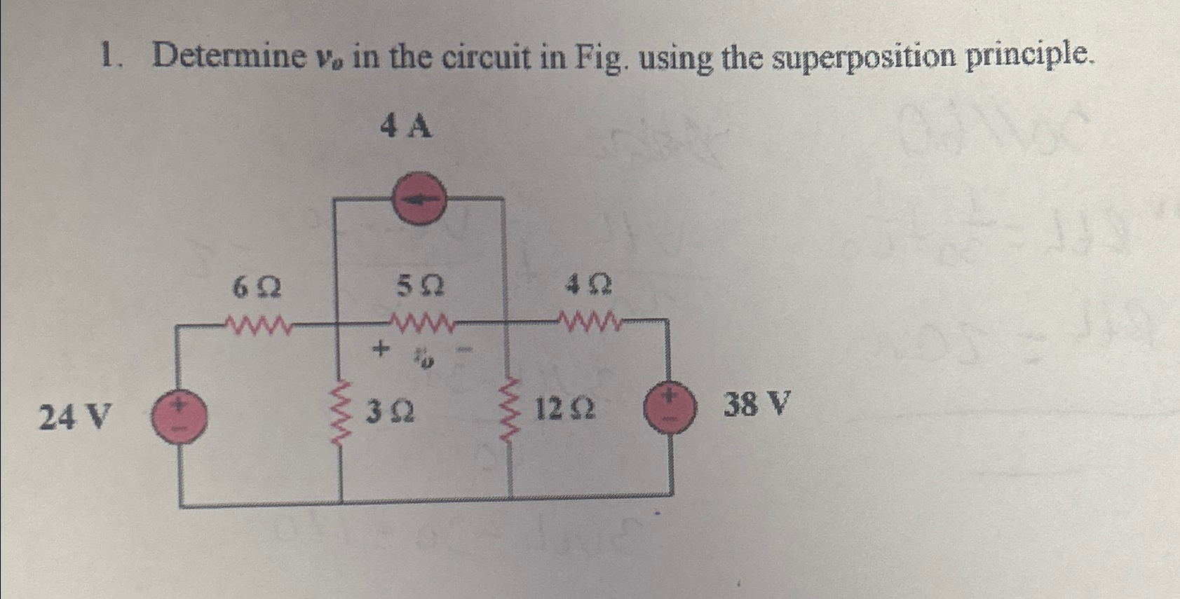 Solved Determine vo ﻿in the circuit in Fig. using the | Chegg.com