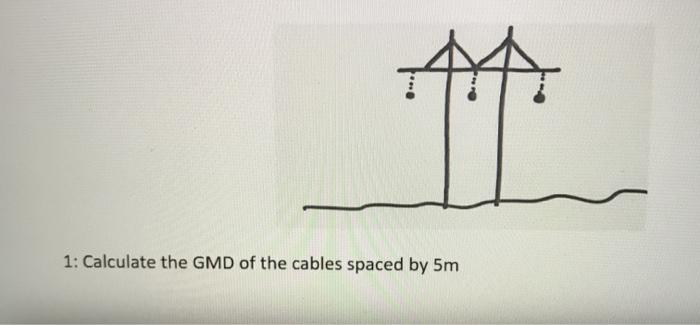 Solved .. 1: Calculate the GMD of the cables spaced by 5m | Chegg.com