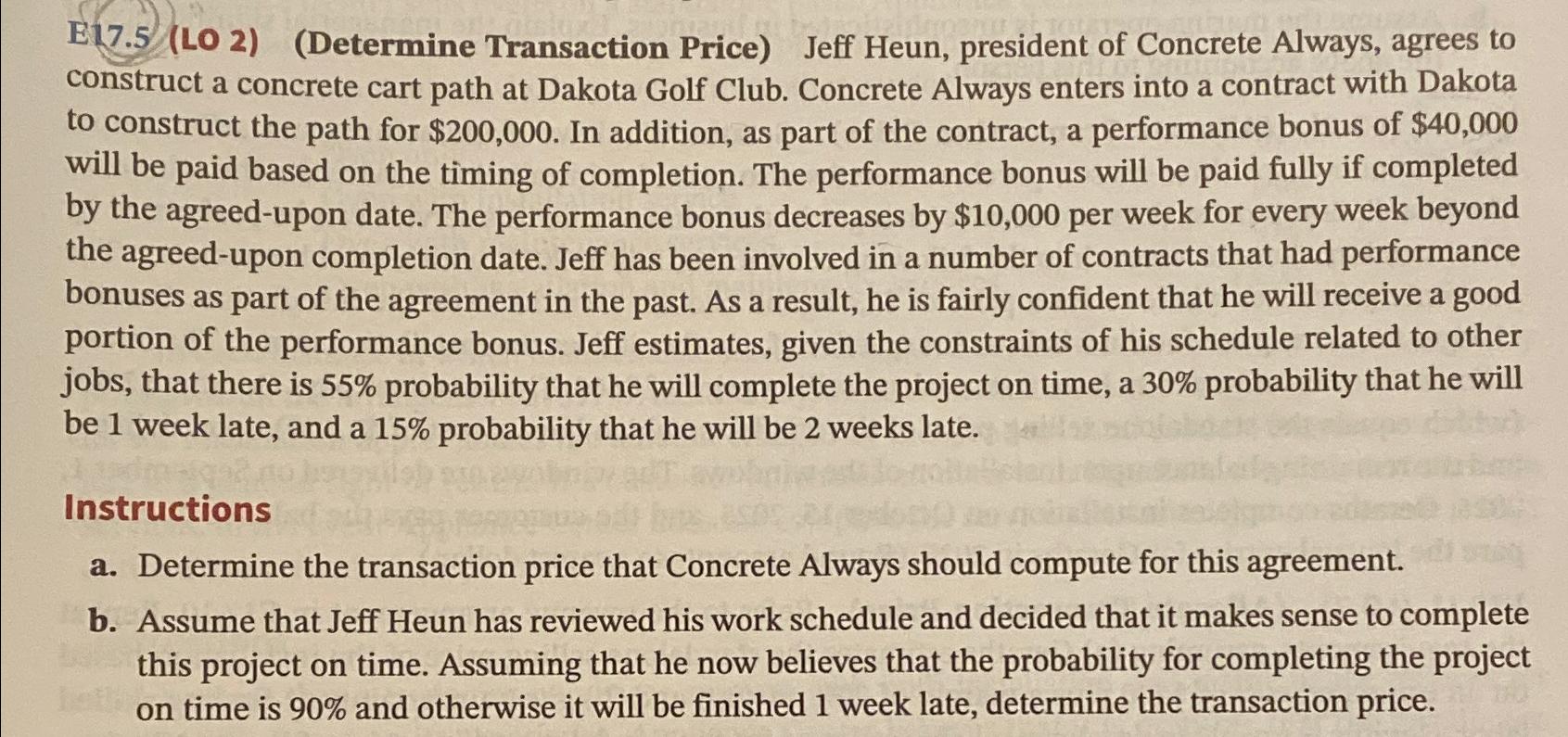 Solved E17.5 (LO 2) (Determine Transaction Price) ﻿Jeff | Chegg.com