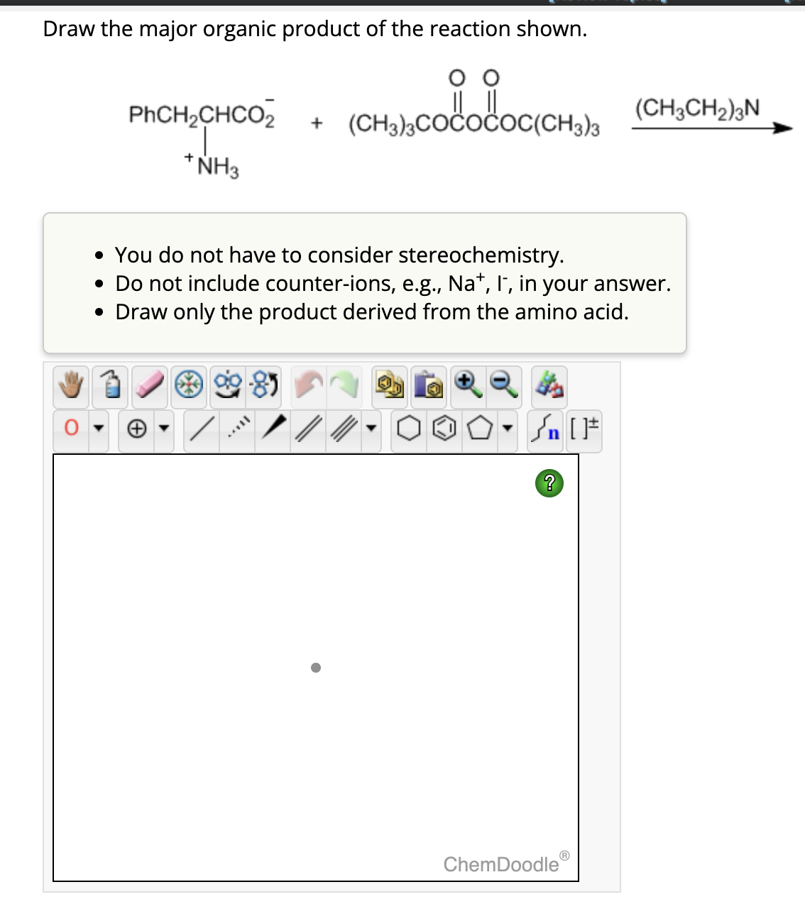 Draw the major organic product of the reaction | Chegg.com