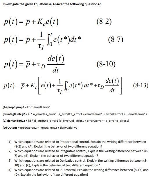 Solved Investigate the given Equations \& Answer the | Chegg.com