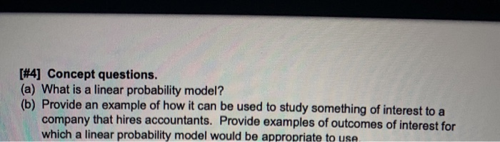 Solved [#4] Concept questions. (a) What is a linear | Chegg.com