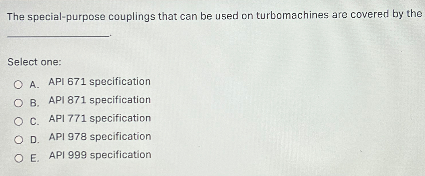 Solved The special-purpose couplings that can be used on | Chegg.com
