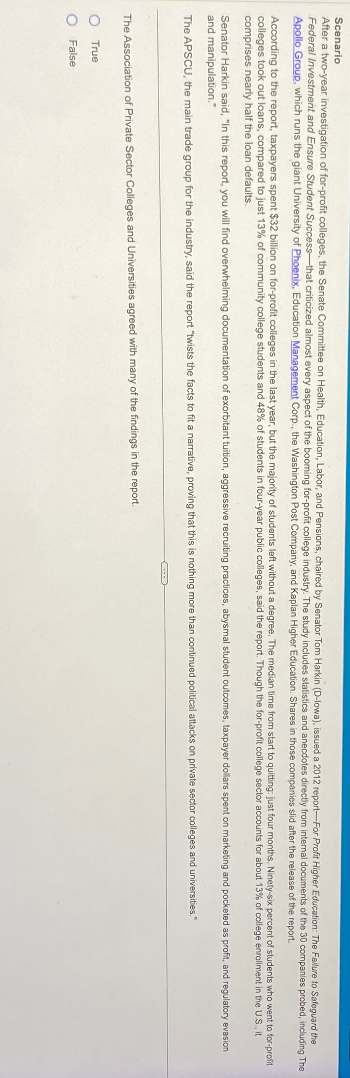 Solved Scenario comprises nearly half the loan defaults. and | Chegg.com