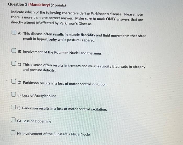 Solved Indicate which of the following characters define | Chegg.com