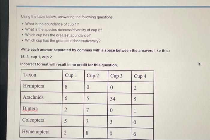 Solved Using the table below, answering the following | Chegg.com