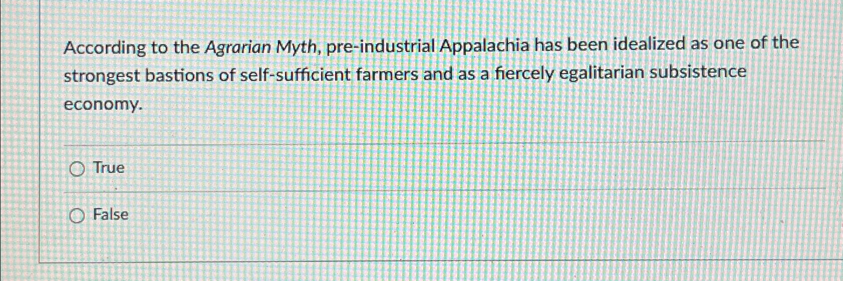 Solved According to the Agrarian Myth, ﻿pre-industrial | Chegg.com