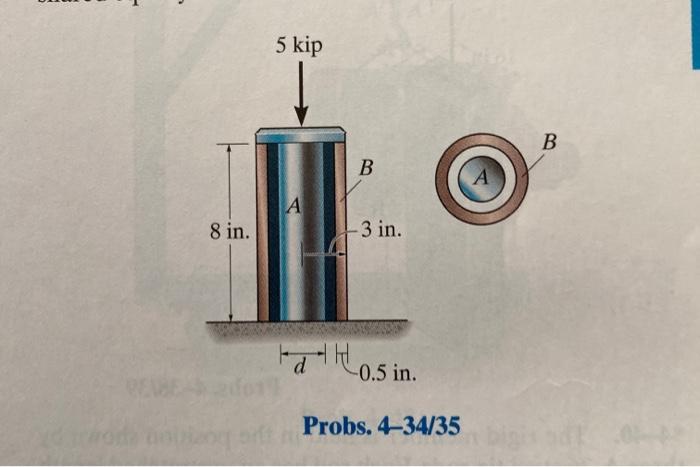 Solved 4–34. The 304 stainless steel post A has a diameter | Chegg.com