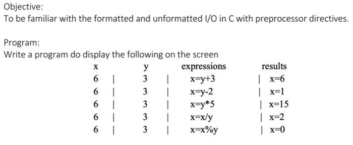 Solved Objective: To be familiar with the formatted and | Chegg.com