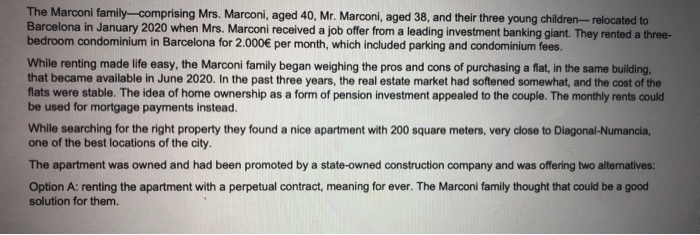 Solved The Marconi family comprising Mrs. Marconi, aged 40, | Chegg.com
