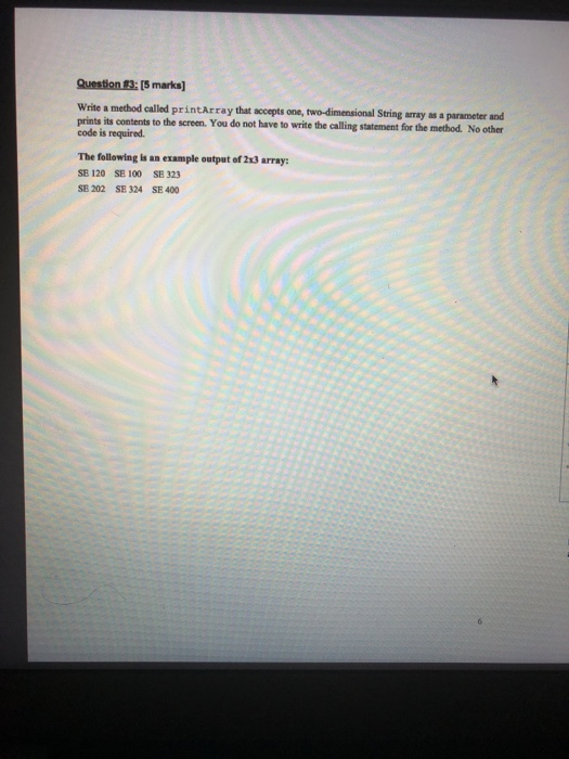 Solved Question #3: [5 marks] Write a method called | Chegg.com