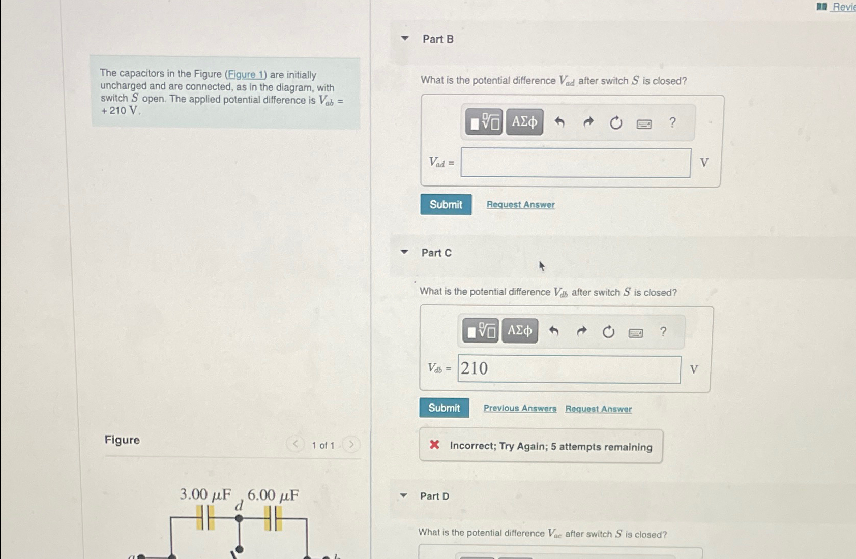 Solved RevilePart BThe capacitors in the Figure (Figure 1) | Chegg.com
