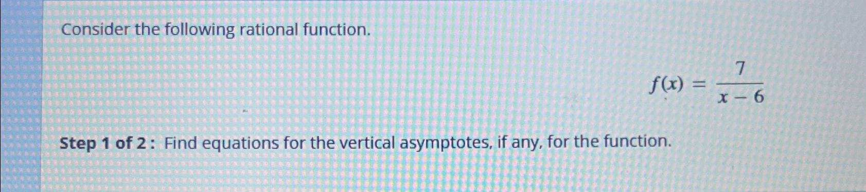 Solved Consider the following rational | Chegg.com