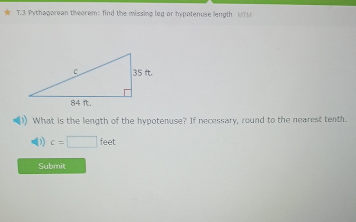 Solved T. 3 ﻿Pythagorean theorem: find the missing leg or | Chegg.com