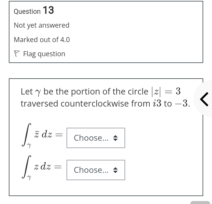 Solved Let γ be the portion of the circle ∣z∣=3 traversed | Chegg.com