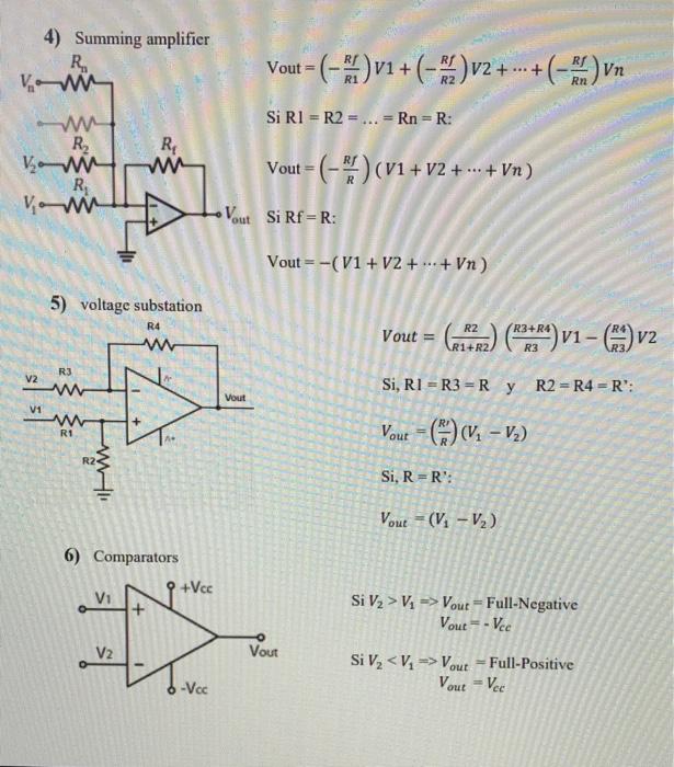Solved 4) Summing amplifier Vout | Chegg.com