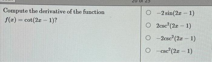 Solved Compute the derivative of the function | Chegg.com