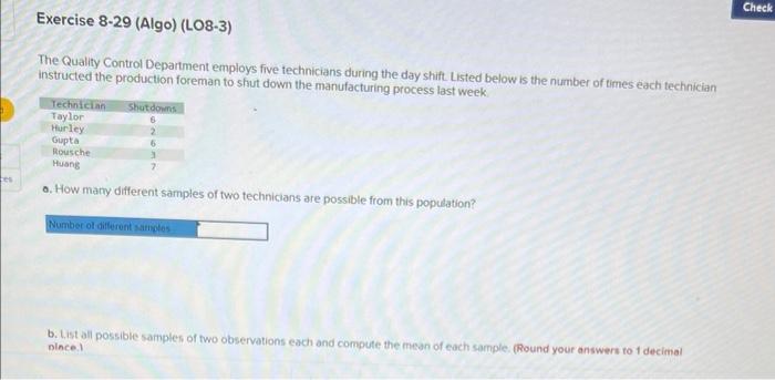 Solved The Quality Control Department employs five | Chegg.com