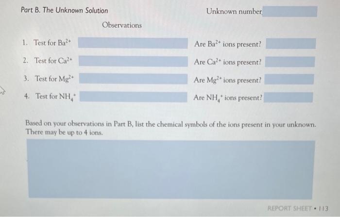 Solved Part B. The Unknown Solution Unknown number | Chegg.com