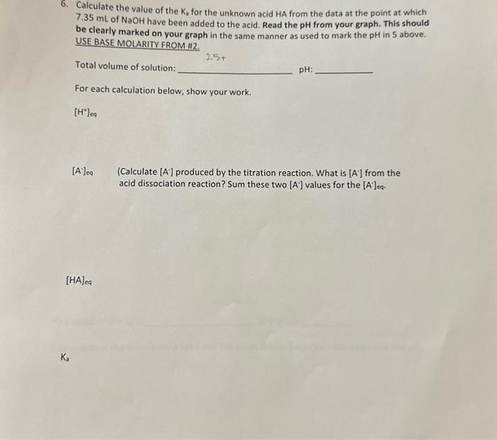 7. The electronic endpoint occurred when mL base had | Chegg.com
