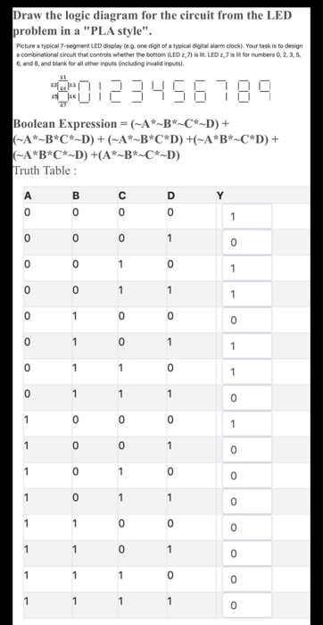 Solved Draw the logic diagram for the circuit from the LED | Chegg.com