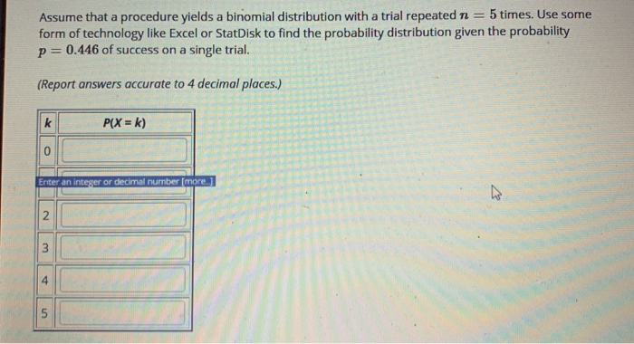Solved Assume that a procedure yields a binomial | Chegg.com Solved Assume that a procedure yields a binomial | Chegg.com