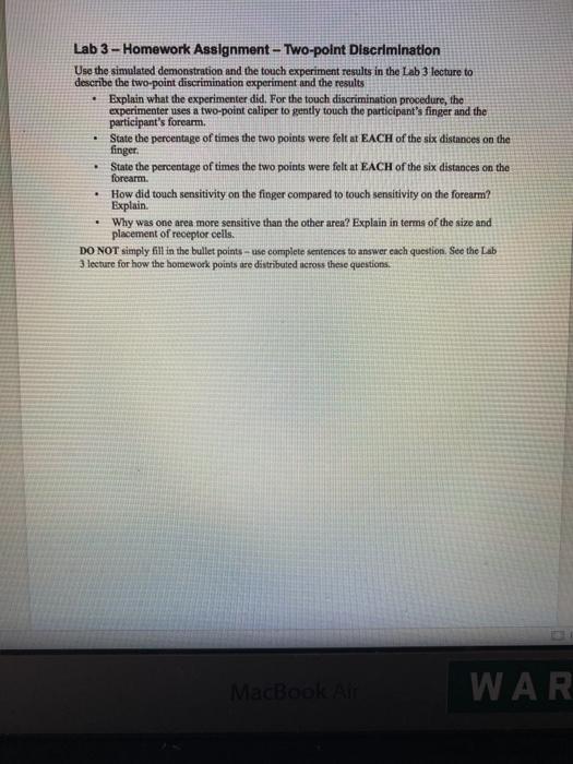 Lab 3 - Homework Assignment - Two-point | Chegg.com