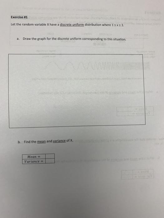 Solved Exercise #1 Let the random variable X have a discrete | Chegg.com