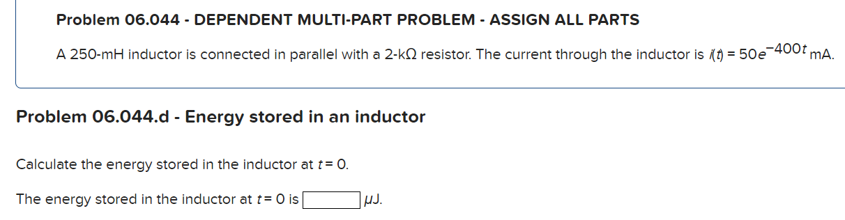 Solved Problem 06.044 - ﻿DEPENDENT MULTI-PART PROBLEM - | Chegg.com