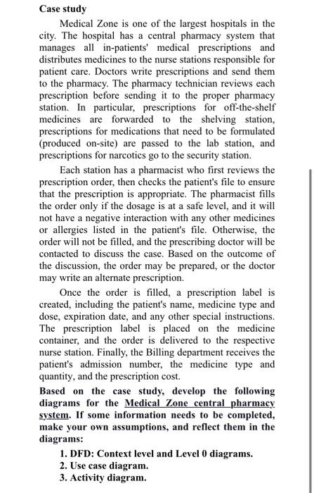 Case study Medical Zone is one of the largest | Chegg.com