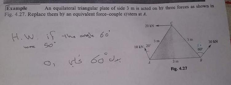 Solved Example An Equilateral Triangular Plate Of Side 3 M