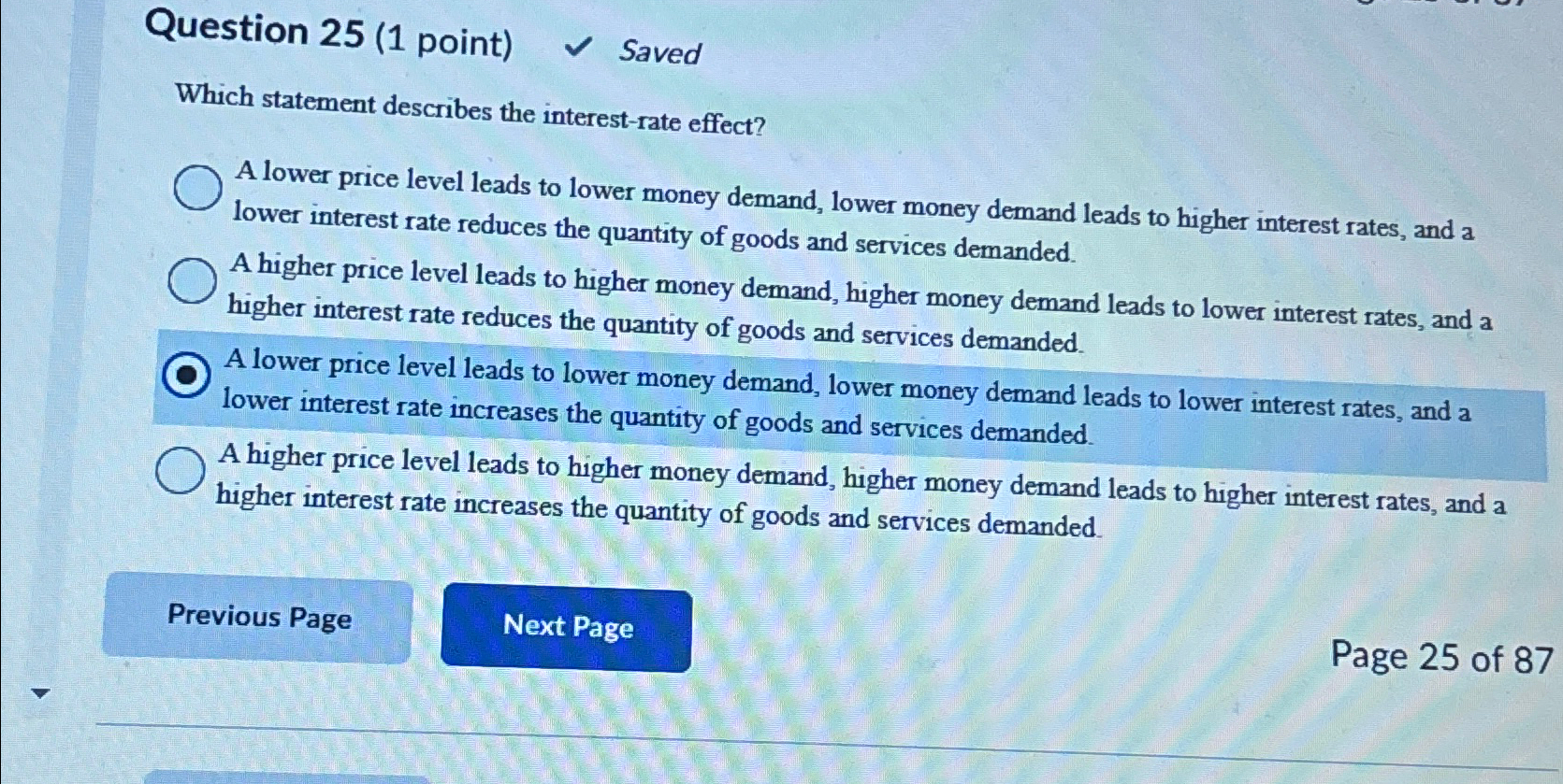 Solved Question 25 (1 ﻿point) ﻿SavedWhich statement | Chegg.com
