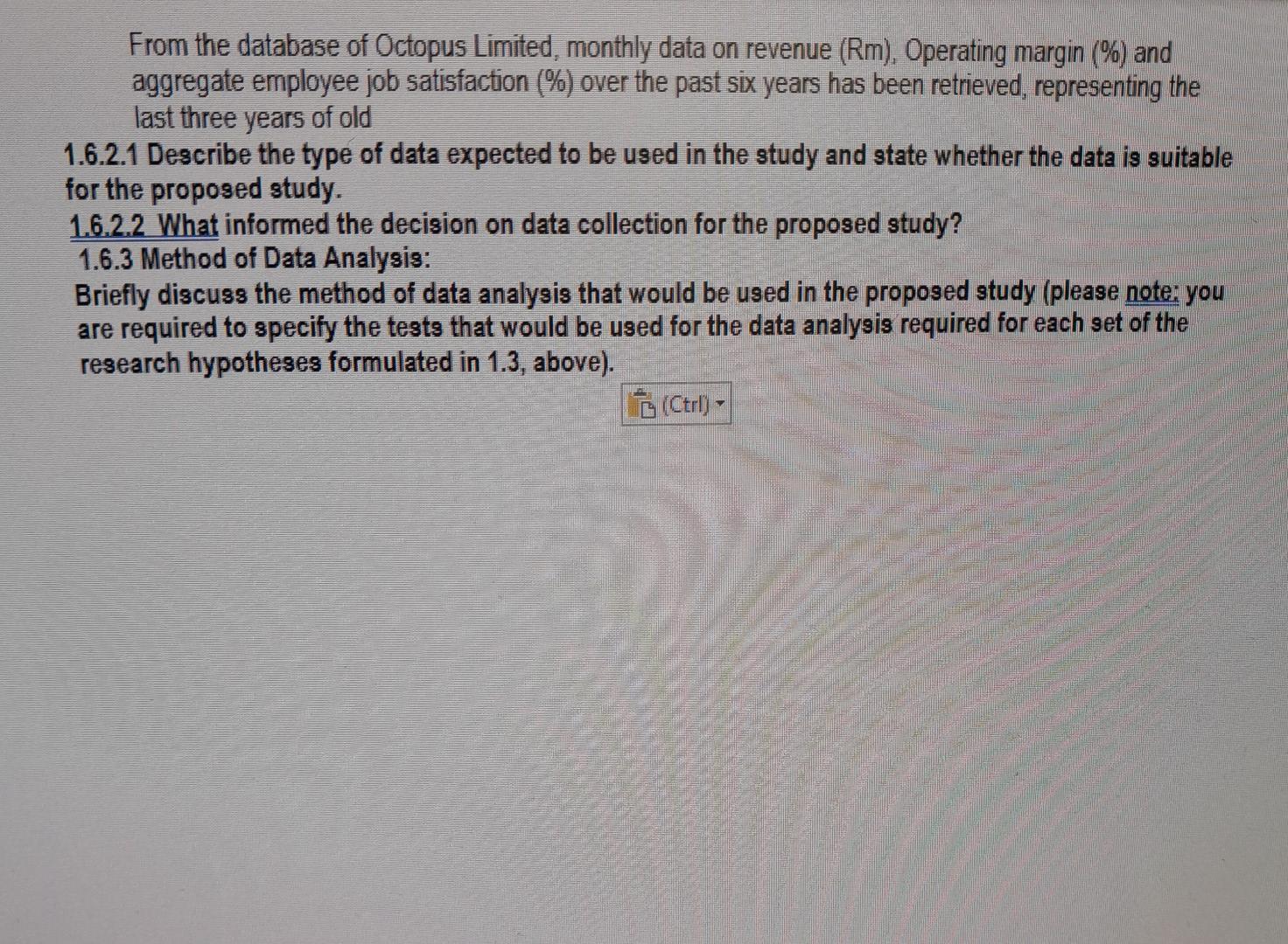 From the database of Octopus Limited, monthly data on | Chegg.com