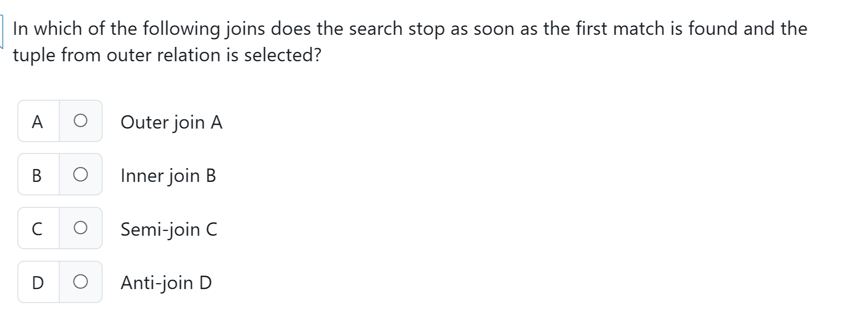 Solved In which of the following joins does the search stop | Chegg.com