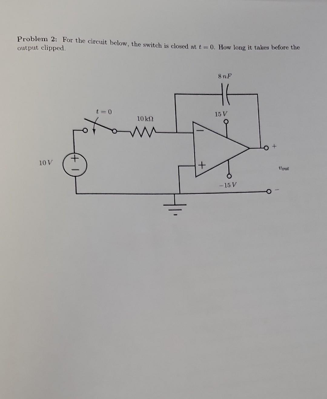 Solved Problem 2 For The Circuit Below The Switch Is 4239