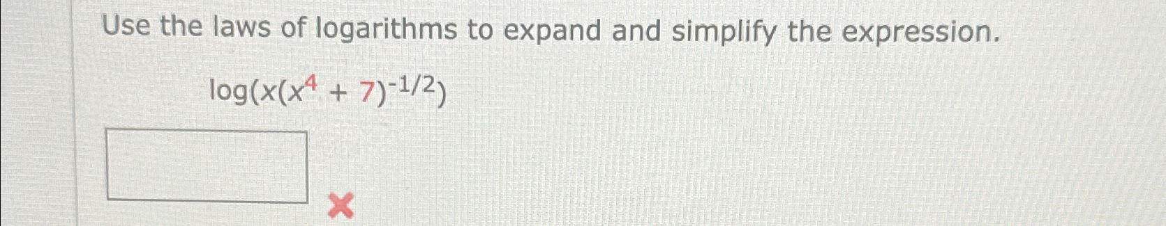 Solved Use the laws of logarithms to expand and simplify the | Chegg.com