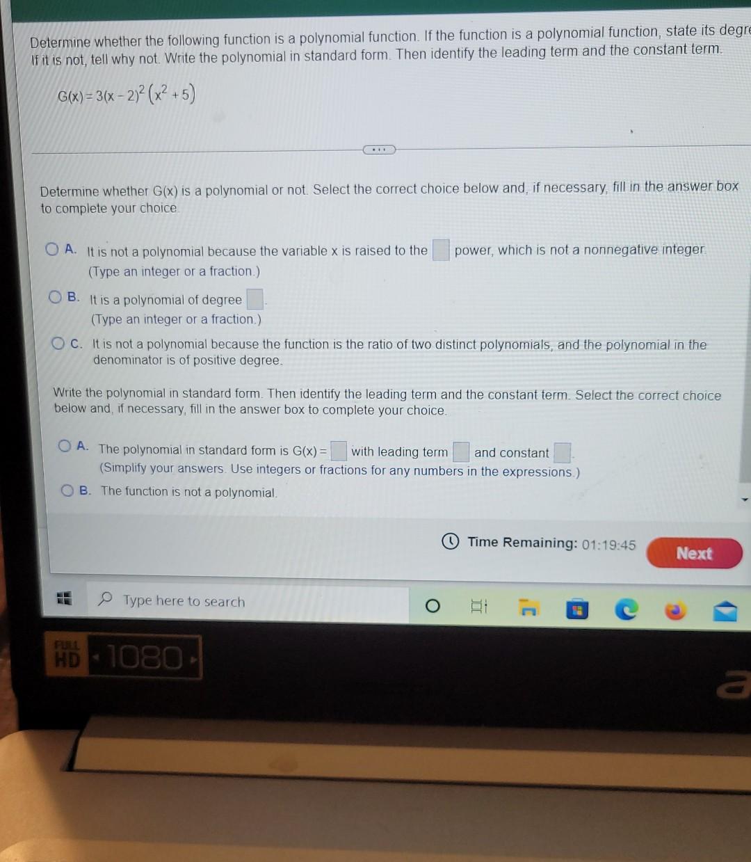 Solved Determine whether the following function is a | Chegg.com