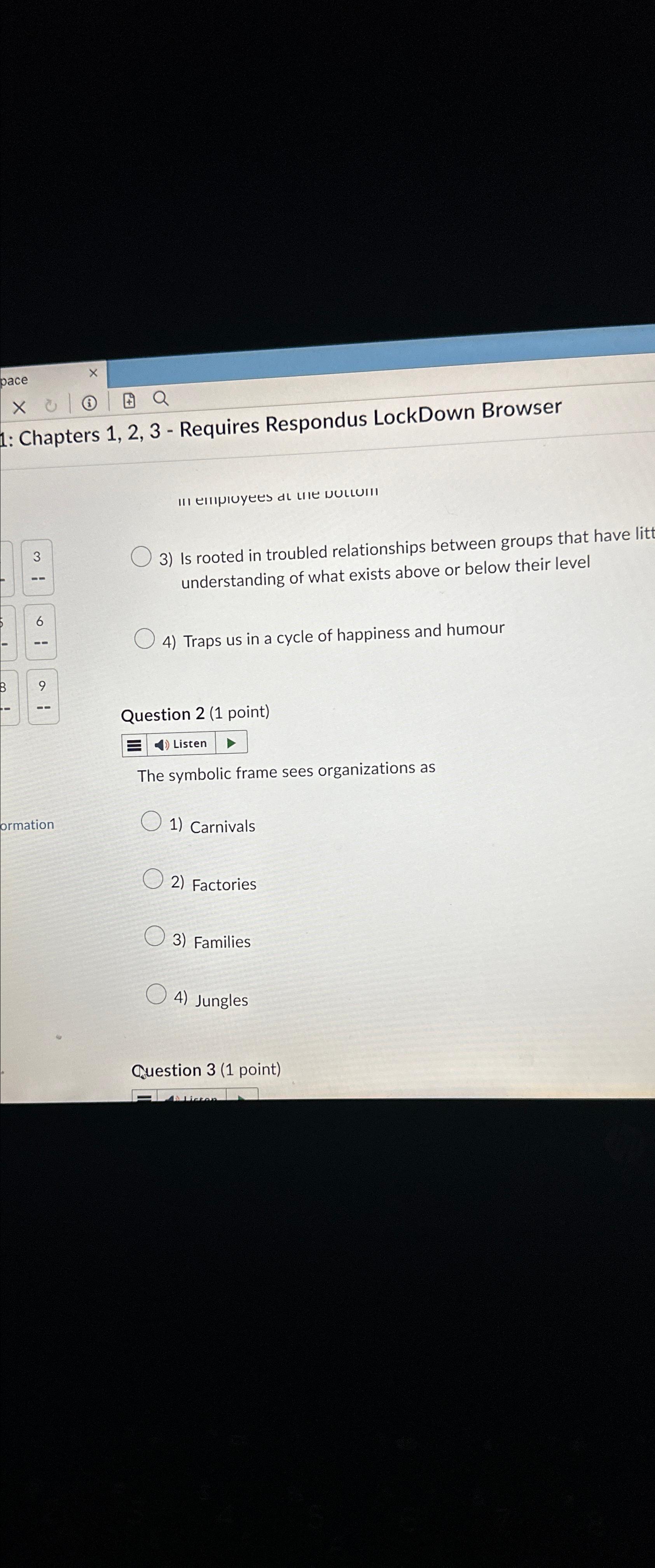 Solved 1: Chapters 1, 2, 3 - ﻿Requires Respondus LockDown | Chegg.com