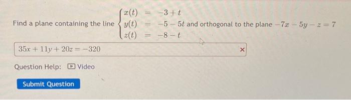 Solved Find a plane containing the line | Chegg.com