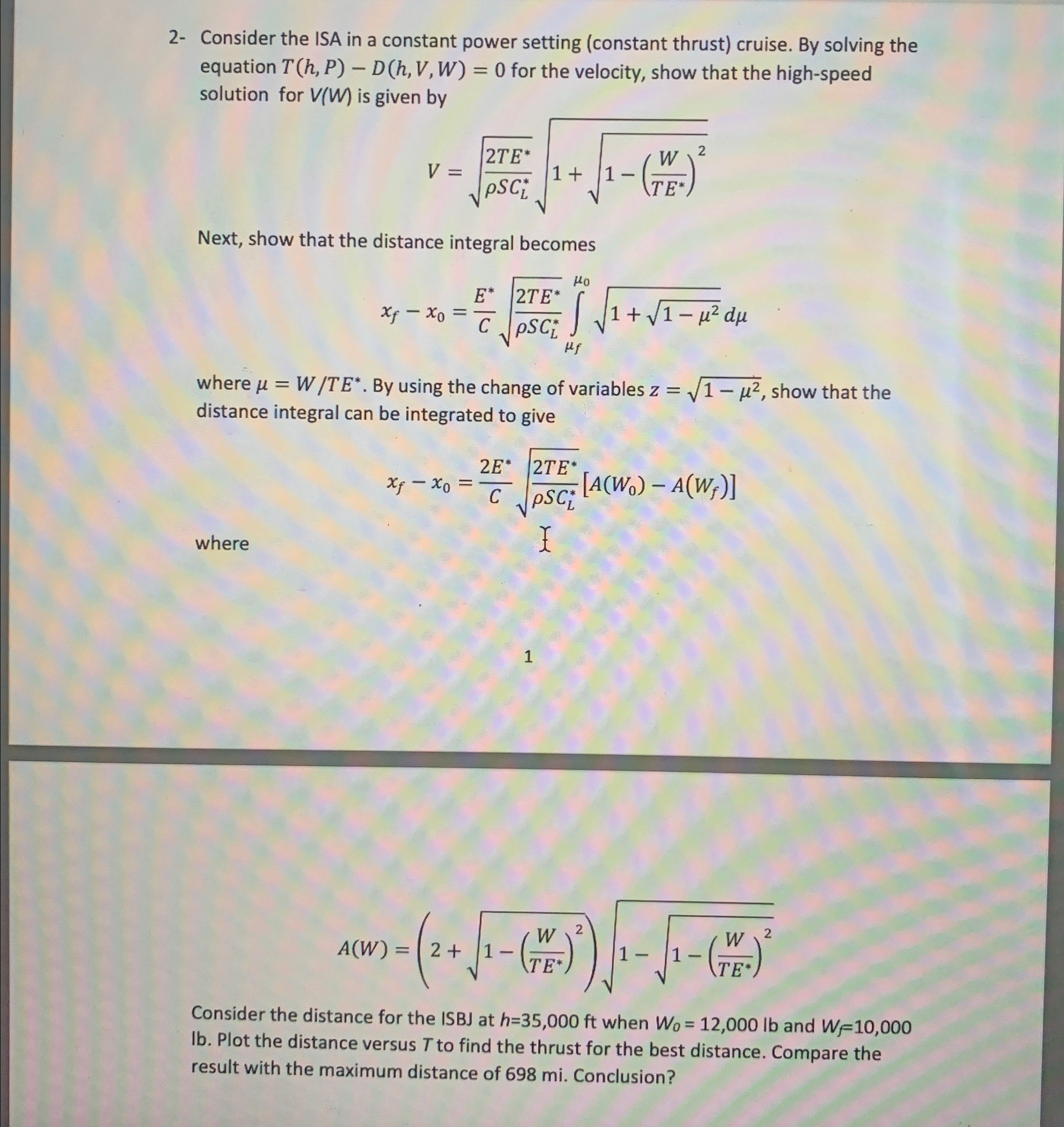 2- ﻿Consider the ISA in a constant power setting | Chegg.com