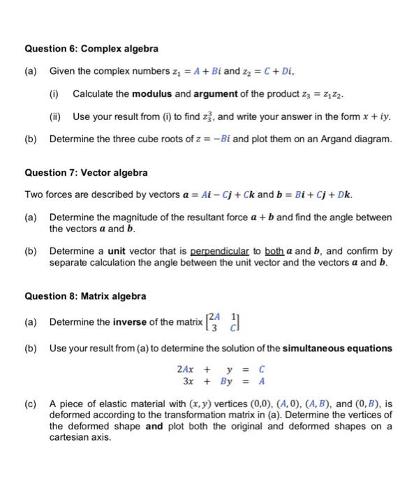 Solved Question 1: Algebra (a) Using exact (surd) values for | Chegg.com