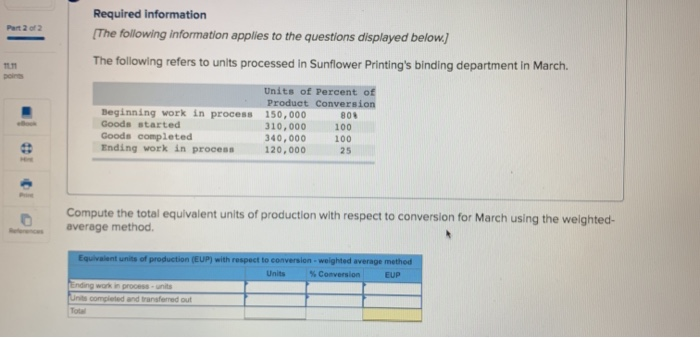Solved Required information Part 1 of 2 The following | Chegg.com