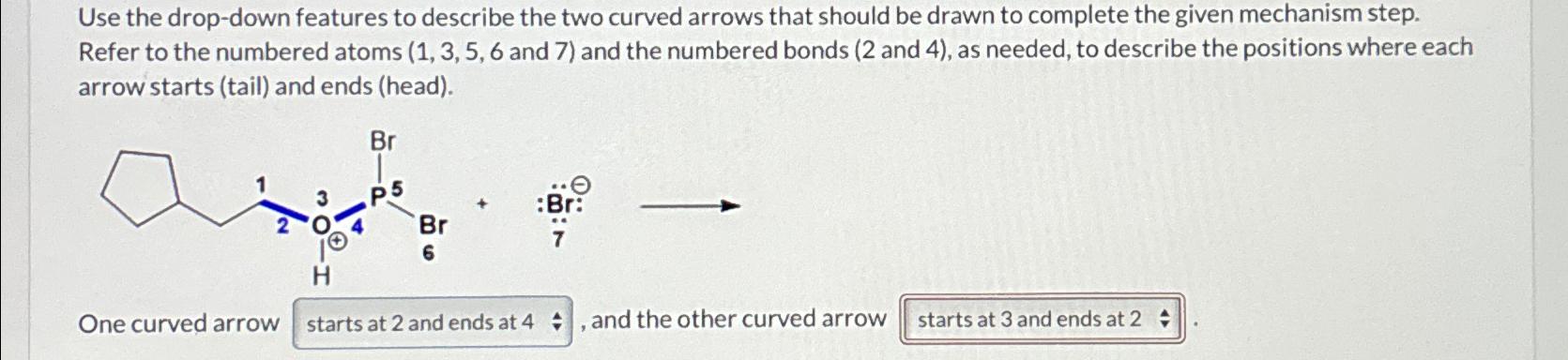 Solved Use the drop-down features to describe the two curved | Chegg.com