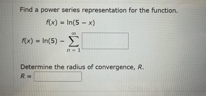 Solved Find a power series representation for the function. | Chegg.com