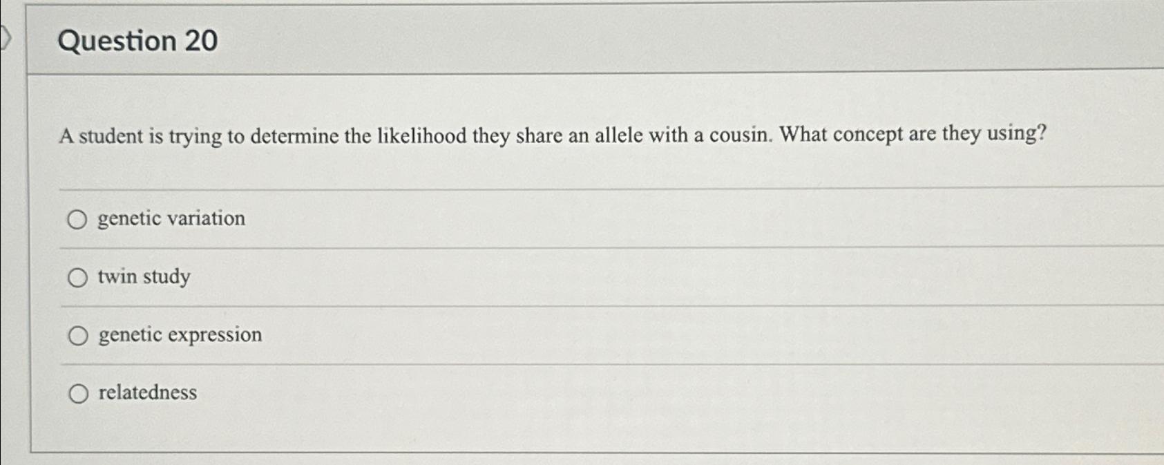 Solved Question 20A student is trying to determine the | Chegg.com