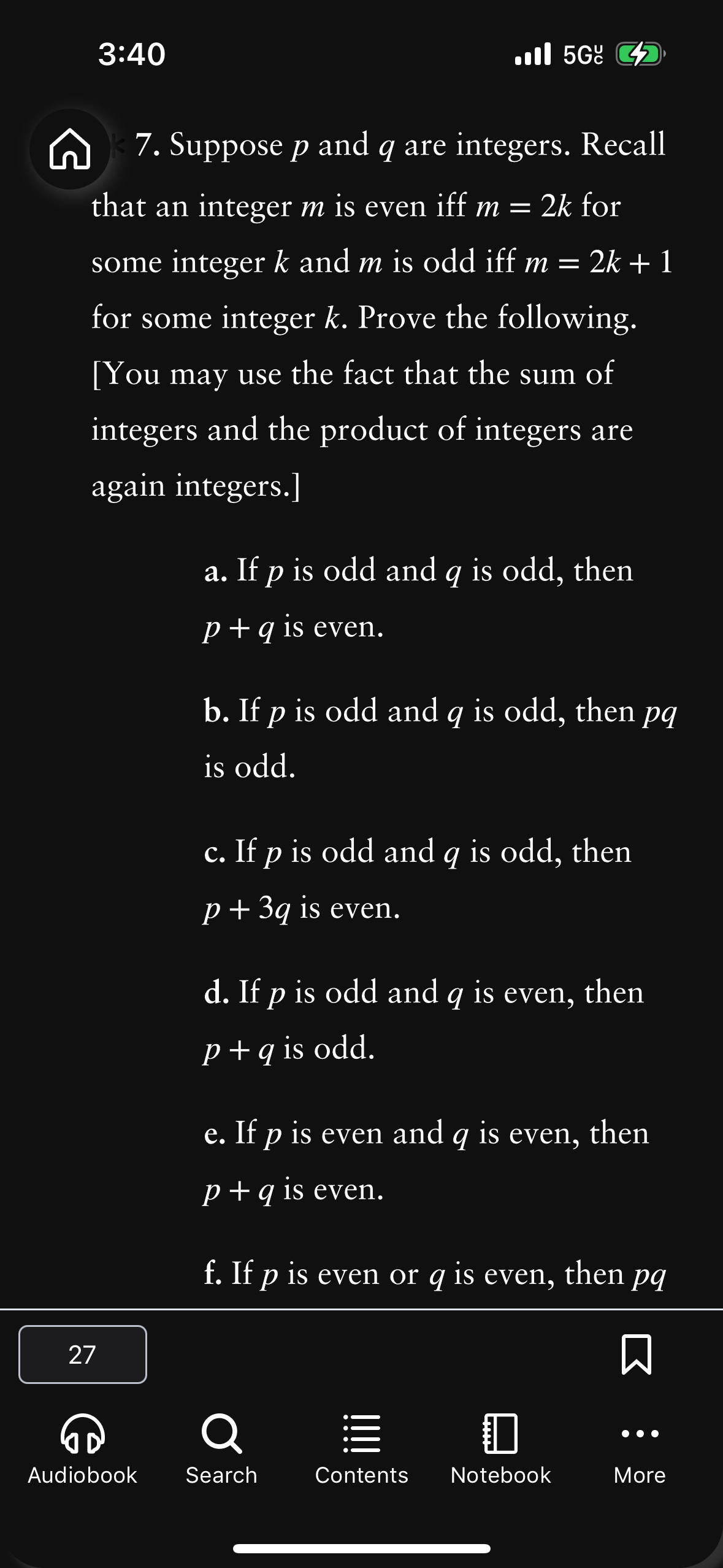 Solved 3:40.Ill 5G:ก. ﻿Suppose p ﻿and q ﻿are integers. | Chegg.com