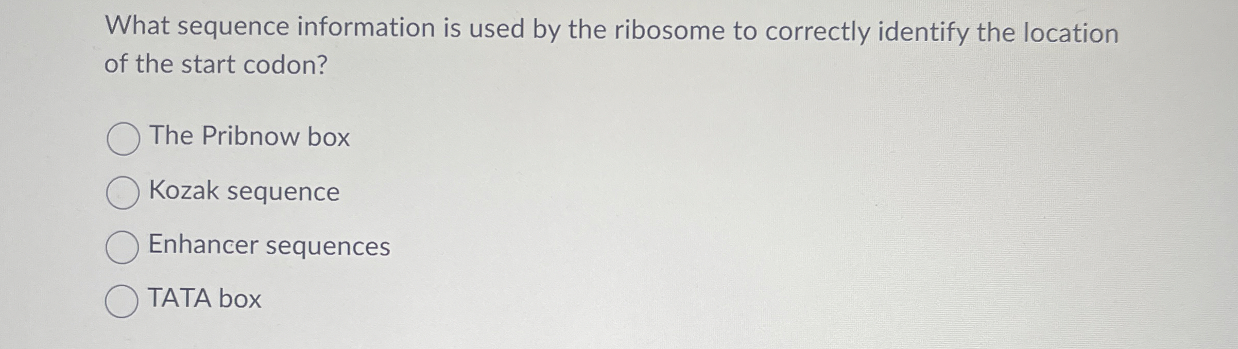 Solved What sequence information is used by the ribosome to | Chegg.com